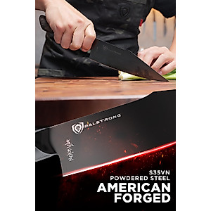 Dalstrong Santoku Knife - 7 inch - Spartan Ghost Series - Premium American Forged S35VN Powdered Steel Kitchen Knife - Razor Sharp Kitchen Knife - Maple & Red Resin Handle - Vegetable Knife - Sheath