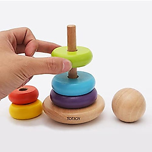 TOTJOY Montessori Toys for 1 Year Olds 18+ Months Wooden Educational Toy for Toddlers Shapes Sorting Stacking Toys Busy Board Sensory Toys Early Development & Activity Toys