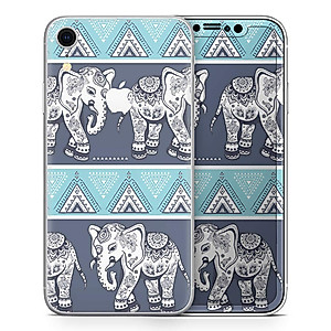Design Skinz Walking Sacred Elephant Pattern Protective Vinyl Decal Wrap Skin Cover Compatible with The Apple iPhone XR (Screen Trim & Back Glass Skin)