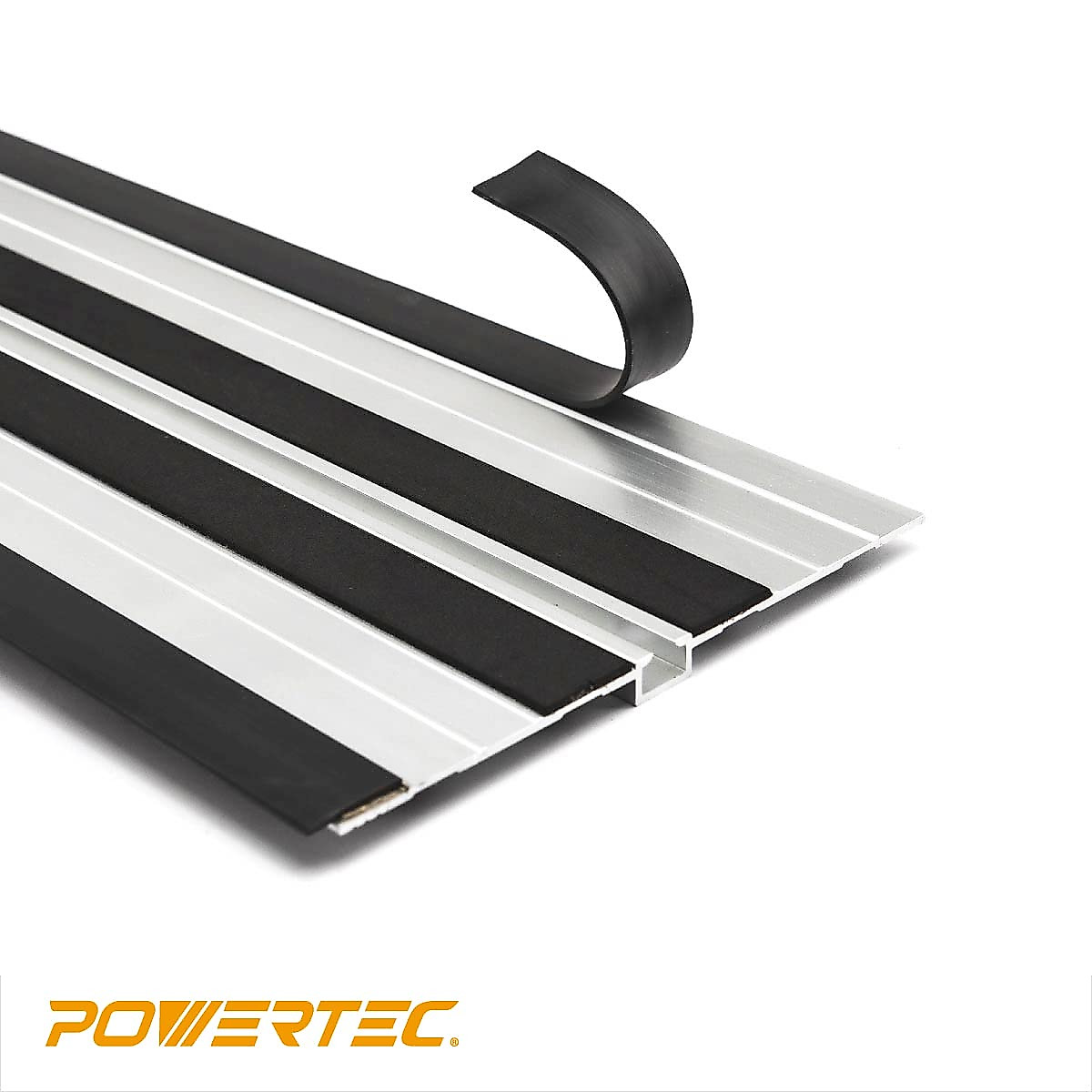 POWERTEC 71691 110 Inch Track Saw Guide Rail Connector Set for DeWalt Track Saws, Clamping Options Includes 2x55" Aluminum Extruded Guided Rails and (1) Guide Rail Connector for Woodworking Projects