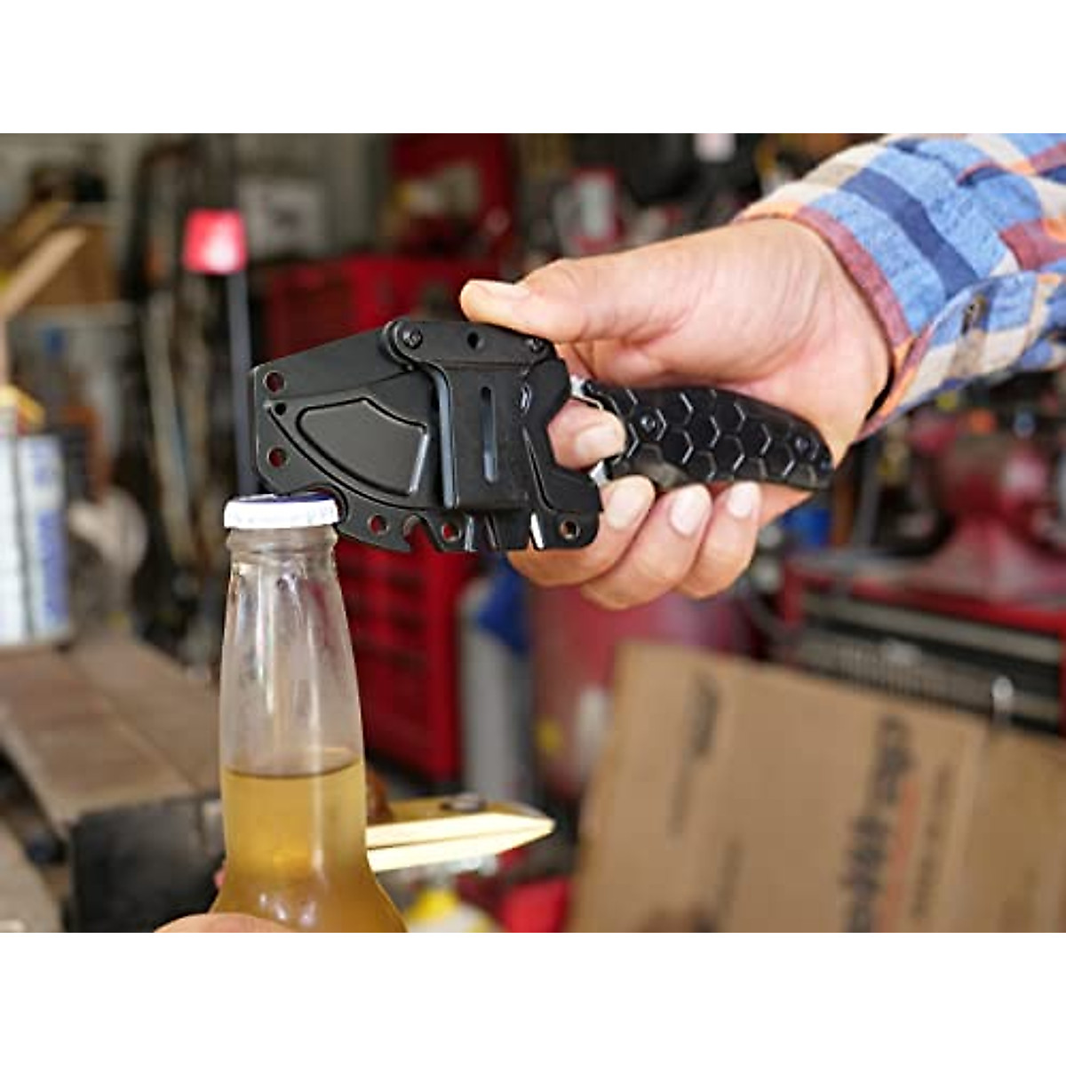 CAMILLUS Comb 7.25" Clip Point Blade Durable Corrosion-Resistant 420 Stainless Steel Outdoor Survival Hunting Fishing Camping Fixed Blade Knife, Molded Sheath with 4 Additional Functions Included