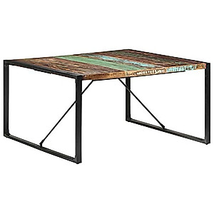AJSEOYBS Large Dining Table,Industrial Rustic Kitchen Dining Room Table, Dinner Table for Kitchen, Living Room,Dining Table 55.1"x55.1"x29.5" Solid Reclaimed Wood