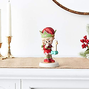 Precious Moments Paint Your Christmas with Love 4th Annual Elf Bisque Porcelain 191021 Figurine, One Size, Multi