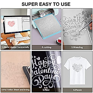 HTVRONT Silver Glitter HTV Vinyl Roll-12 x 15FT Silver Glitter Heat Transfer Vinyl for Shirts, Glitter Iron on Vinyl for All Cutter Machine，Easy to Cut for Heat Vinyl Design