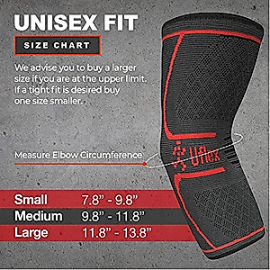 UFlex Elbow Compression Sleeve for Women & Men- Brace for Injury Recovery, Tendonitis, Bursitis, Weightlifting, Golf, Tennis, Basketball- Single Wrap