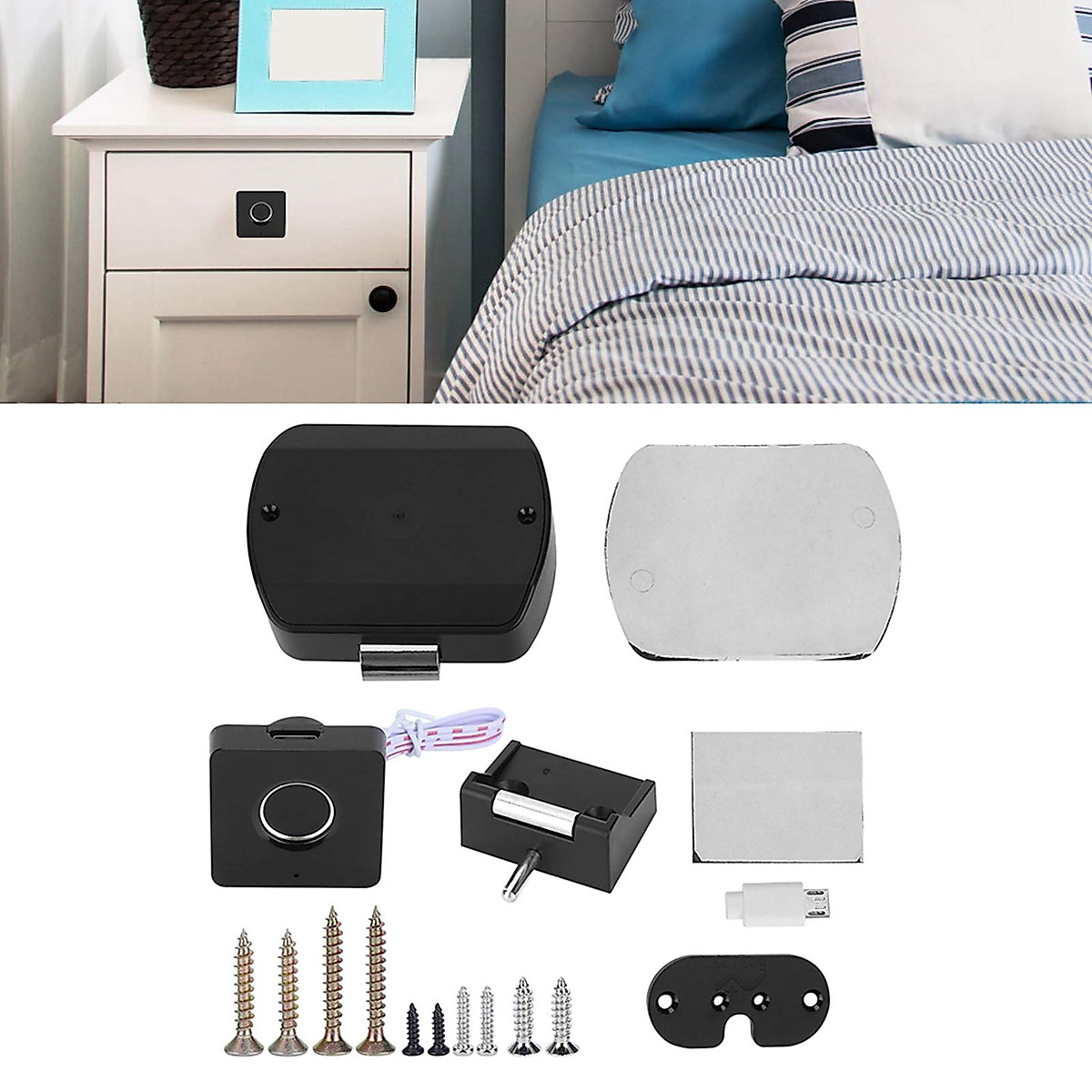 VTOSEN Keyless Drawer Cabinet Lock for Home Office Wardrobe Furniture - Smart Fingerprint Lock - Enhanced Home Security Device with Biometric Locks and Anti-Theft Features