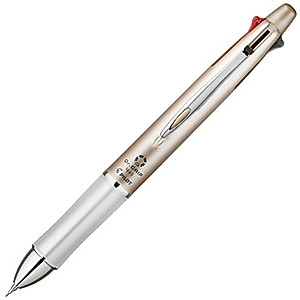 PILOT Dr. Grip 4+1, 4 Color 0.7 mm Ballpoint Multi Pen and 0.5 mm Pencil - Champagne Gold Body