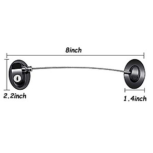 2 Pack Refrigerator Lock with 4 Keys,Child Safety Fridge Lock,Refrigerator Lock Combination,Mini Fridge Lock, File Drawer Lock, Toilet Seat Lock with Strong Adhesive by XccMe (Black)