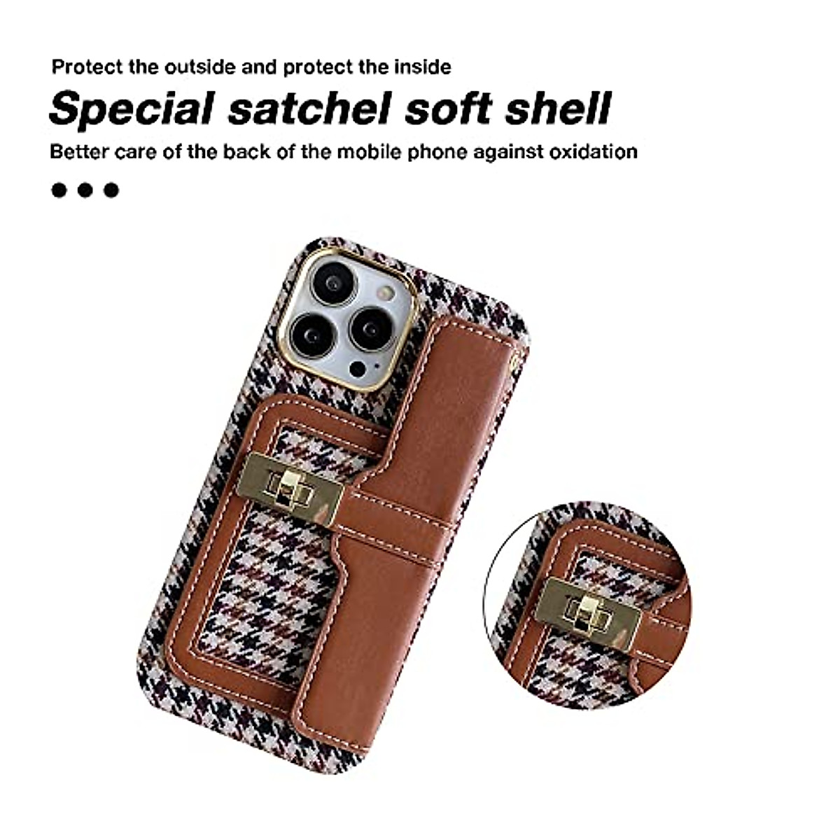 Wallet Crossbody Bag for iPhone 13 Case with Tether Strap Credit Card Holder 6.1 Inch, PU Leather Protective Handbag Zipper Wallet Holder Girl (Wine)