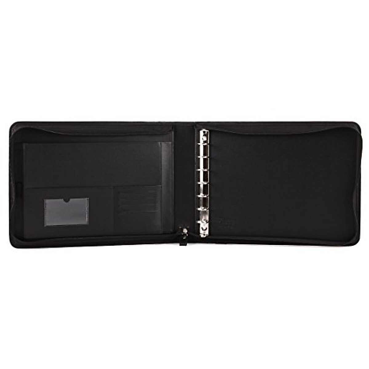 2Fold Zippered Business Check Binder 7 Ring for 3-Up Business Size Checks with Extra Business Card Case - PU Leather Deluxe 7 Ring Checkbook Binder Portfolio with 600 Check Capacity and Storage