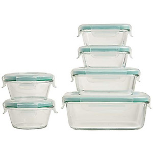 OXO Good Grips Smart Seal , 12 Piece Glass Container Set,Clear