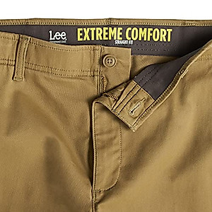 Lee Men's Big & Tall Extreme Motion Flat Front Regular Straight Pant Black 50W x 30L