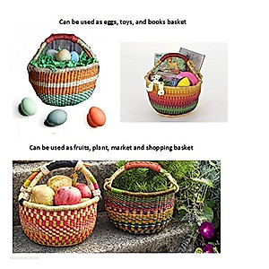 Hands Craft Fair Trade Ghana Bolga African Dye-Free Market Basket Natural Baskets (9"-11" Small)