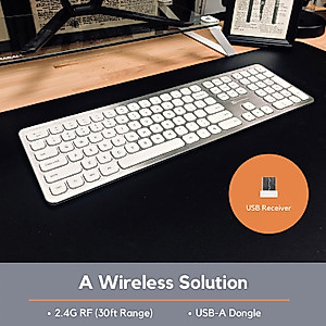 X9 Ultra Slim Wireless Keyboard for Laptop or Desktop PC - 2.4G Full Size Keyboard Wireless for Windows PC - Rechargeable Computer Keyboard with Numeric Keypad, USB Receiver, and 110 Keys