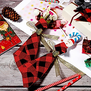 40 Pieces Christmas Buffalo Plaid Fabric Precut Fabric Cotton Squares Quilting Fabric Red and Black Fabric for DIY Sewing Quilting Patchwork Crafts, 5.9 x 5.9 Inch