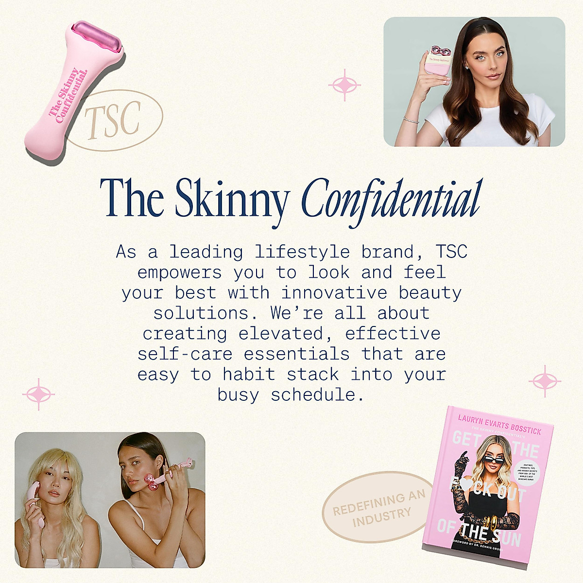 The Skinny Confidential HOT Mess Ice Roller for Face - Facial Roller Skincare Tools Contour, Tighten & De-Puff Skin - Self Care Beauty Gift for Women & Men for Clear, Radiant & Smoother-Looking Skin