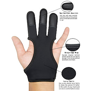 ANIMSWORD Archery Protective Glove Archery Shooting Gloves Three-Finger Archery Protective Gloves For Men nd Women.
