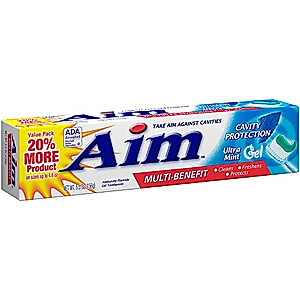 AIM Cavity Protection Toothpaste, Ultra Mint Gel, 5.5 oz. (Pack of 24)