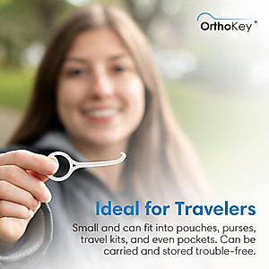 OrthoKey Clear Aligner Removal Tool for Teeth — Grabber Remover Tool for Invisible Removable Braces & Retainers — Fits Into a Dental Carrying or Aligner Case Cleaner — Small Size, Blue and Black