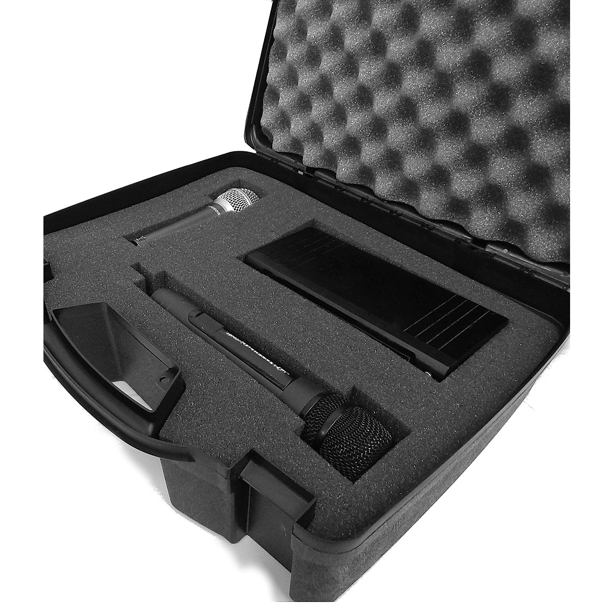 CASEMATIX Wireless Microphone Case Compatible with Shure, AKG, Sennheiser, GTD, Innopow, Fifine and Other Mic Receivers and Transmitters in Customizable Foam - Case Only for Mics