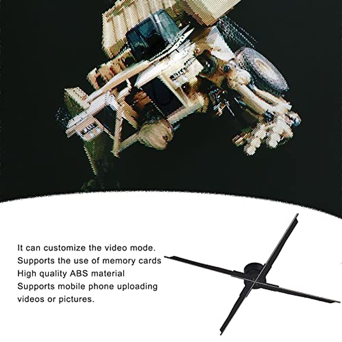 3D Hologram Fan Projector, 65CM 3D Hologram Advertising Display LED Fan with 2000 x 576 Hi-Resolution, 574 LED Beads & 16G Memory Card, Hologram Fan Advertising Display for Business, Store, Bar(#1)