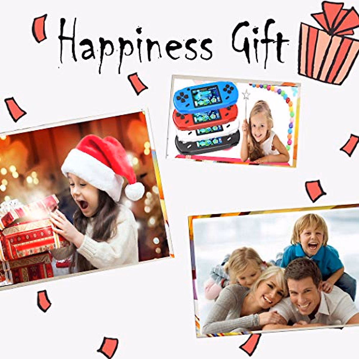 Beijue 16 Bit Handheld Games for Kids Adults 3.0'' Large Screen Preloaded 100 HD Classic Retro Video Games USB Rechargeable Seniors Electronic Game Player Birthday Xmas Present (Red)