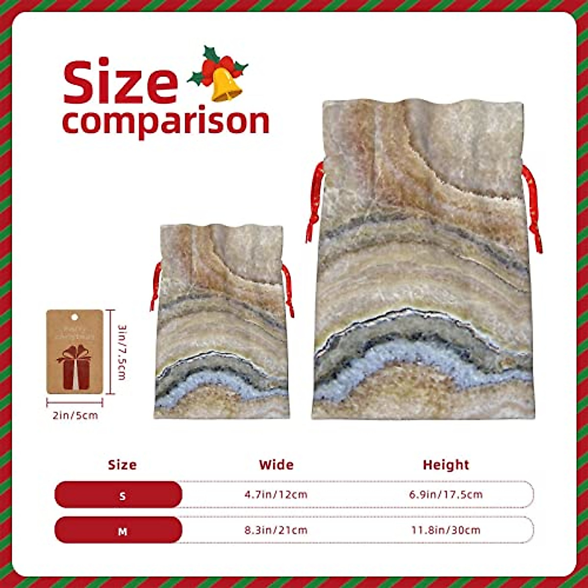 Onyx Stone Pale Bluechristmas Drawstring Gift Bag, Linen Drawstring Gift Bag, Reusable Drawstring Gift Bag, Used For Christmas, Birthday, Wedding Supplies