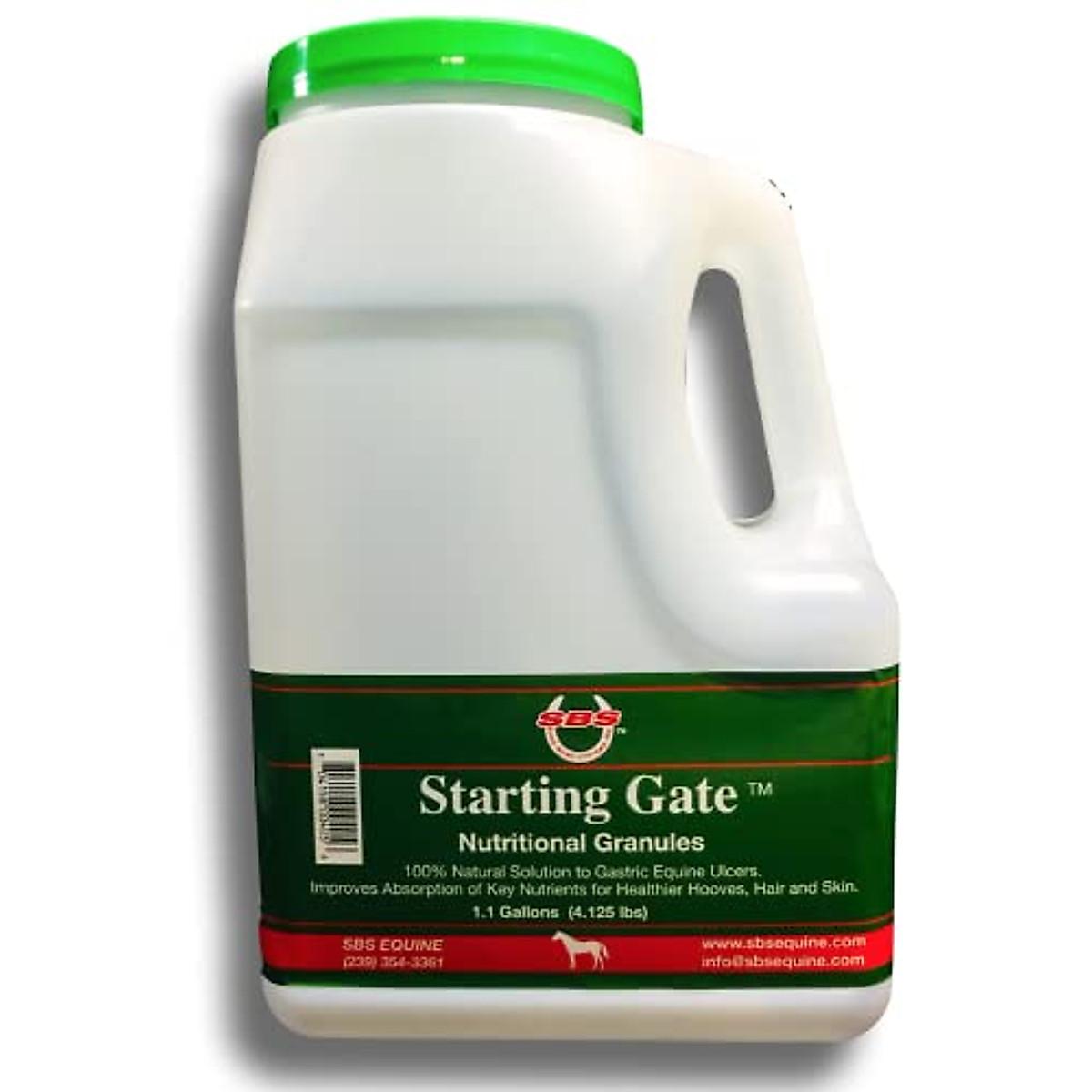 SBS Equine Starting Gate Granules for Horses | Horse calming Supplement that prevents & reverses gastric equine Ulcers | 1.1 Gallon | 3 Week Supply