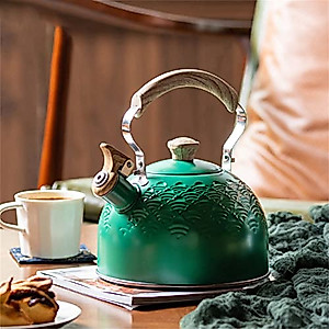 Whistling Kettle, Simple Filling Stainless Steel Stovetop Teapot Quick Heating for Office