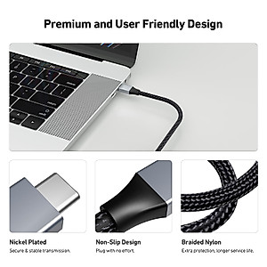 BENFEI 4K@60Hz USB C to HDMI 6 Feet Cable [Aluminum Shell, Nylon Braided], Thunderbolt 3/4 Compatible with iPhone 15 Pro/Max, MacBook Pro/Air 2023, iPad Pro, Surface Book 2, Galaxy S23 and More
