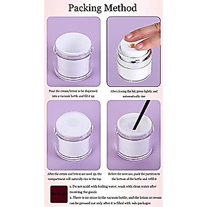 Roiper Cream Jar Vacuum Bottle, Makeup Lotion Travel Container Push Down Pump Dispenser, 15/30/50 ML Refillable Portable Airless Pump Bottles