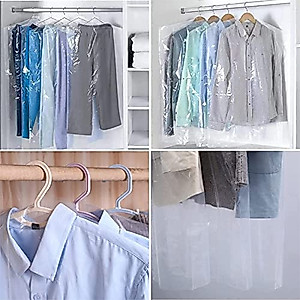 ZMDREAM Plastic Garment Bags Transparent Clothing Cover for Dresses and Suits Dry Cleaner Covers Pack of 50 (23Wx35L)