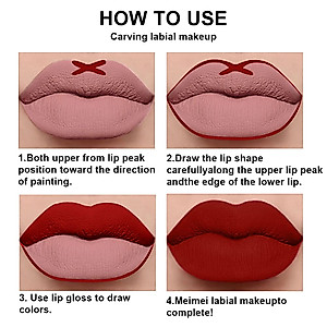 AMY'S DIARY 2pcs Matte Dark Red Lip Liner and Lipstick Makeup Set, Liquid Lipstick 24H and Lip Liner Set Matt Liquid Lips Make Up Waterproof Long Lasting Lipstick Matte Kit with Lip liner kit (02)