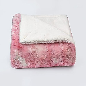 Super Soft Plush Throw Blanket, Tie Dye Cozy Fuzzy Blankets 60x80 inches,Fluffy Sherpa Warm Microfiber Fleece Colorful Throws Blanket for Chair,Couch,Bed Pink Purple