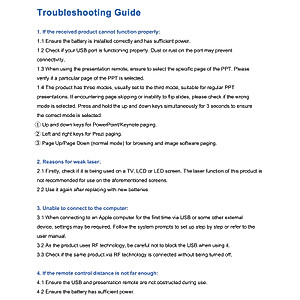 DinoFire Wireless Presenter, Hyperlink Volume Control Presentation Clicker RF 2.4GHz USB PowerPoint Clicker Presentation Remote Control Pointer Slide Advancer (Black)