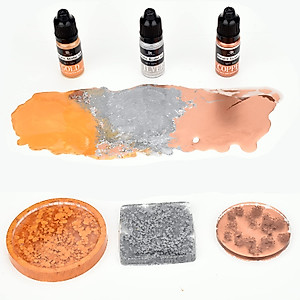 Metallic Alcohol Ink Set - 12 Metal Color Alcohol-Based Inks for Epoxy Resin Art, Painting - Concentrated Shimmer Alcohol Paint Color Dye for Resin Petri Dish Making, Yupo, Tumbler Making - 10ml Each