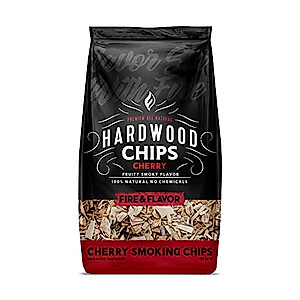Fire & Flavor Premium All Natural Wood Chips for Smoker - Wood Chips for Smoking - Smoker Wood Chips - Smoker Accessories Gifts for Men and Women - Cherry - 2lbs