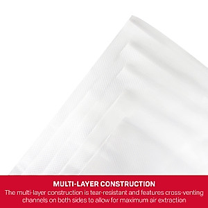 NESCO VS-06B 11" x 16" Bags, 11" X 15.75", Compatible Vacuum sealers and Other Brands