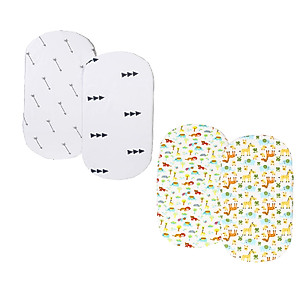 100% Jersey Cotton Bassinet Sheet Set 4 Pack(2 Waterproof Bassinet Sheet and 2 Bassinet Sheet)
