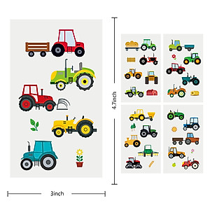 24 Sheets Tractor Temporary Tattoos, Birthday Decorations Tractor Party Favors