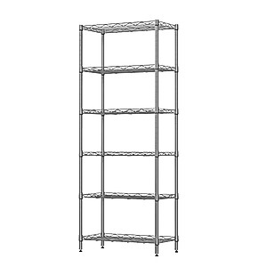 SINGAYE 6-Shelf Storage Shelf Wire Shelving Unit Metal Shelves Unit Storage Adjustable, Standing Shelf Units with PP Liner 21.25" W X 11.41D X 69 "H (Silver)