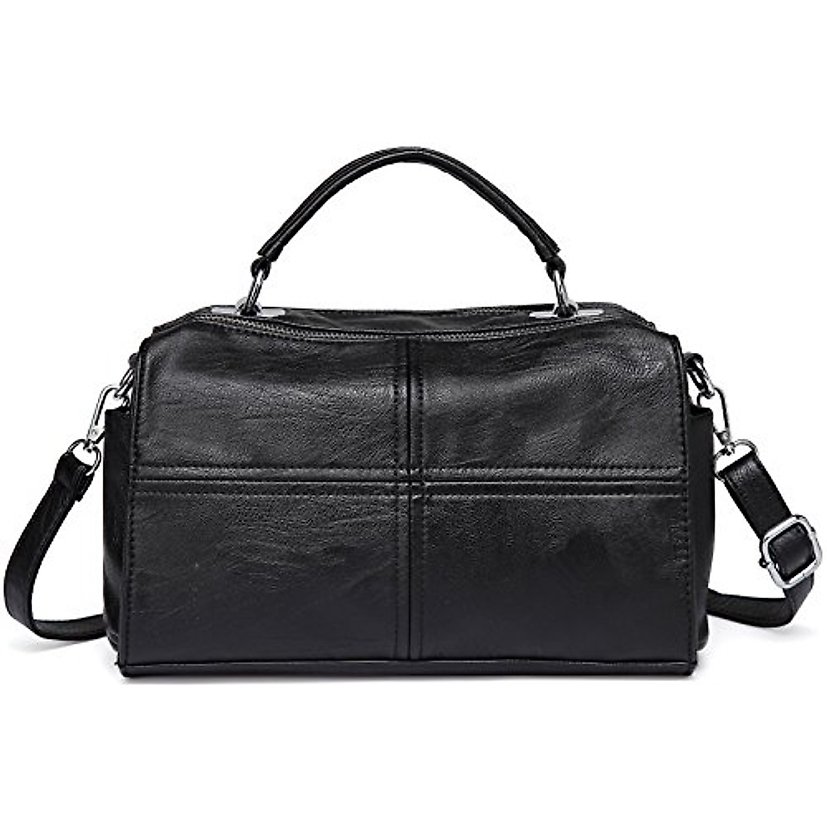 VASCHY Crossbody Bags for Women, Vegan Leather Top Handle Satchel Handbag Fashion Shoulder Bag Purse Black