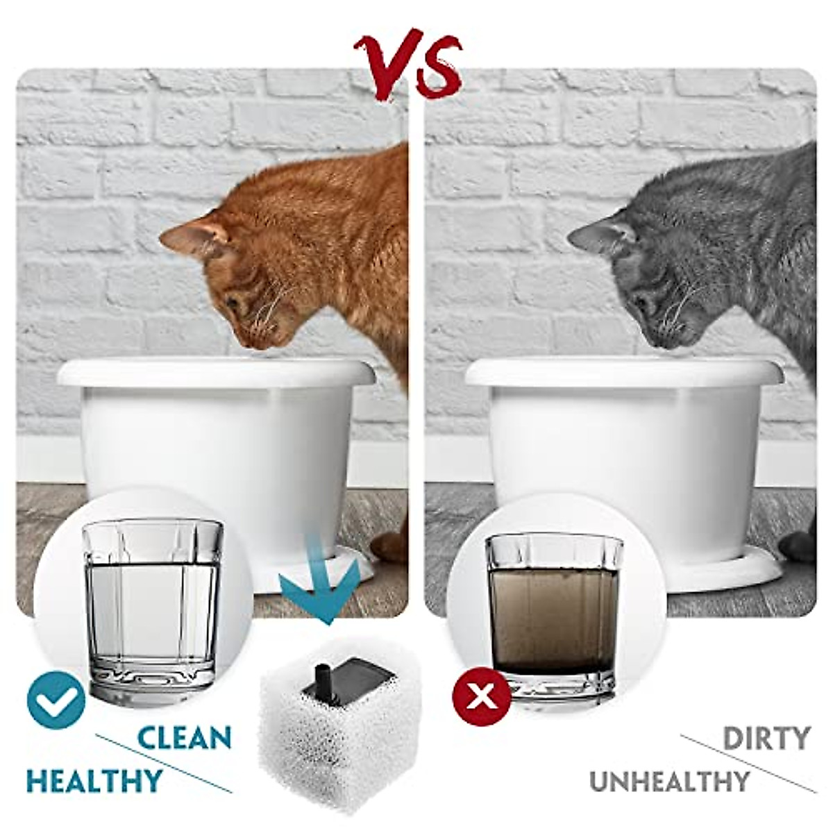 50 Pieces Pet Fountain Filter Cat Replacement Foam Filters Replacement Fits for Pet Fountain Filters Multiple Pet Fountain Foam Filters Cat and Dog Fountain Foam Filters