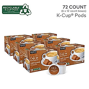 Cafe Escapes Cafe Caramel Keurig Single-Serve K-Cup Pods, 72 Count (6 Packs of 12)