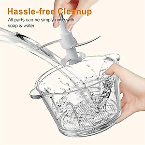 Food Processor, 500W Electric Meat Grinder Food Chopper With Two 8 Cup Bowls & 2 Bi-Level Blades, 2 Speed Kitchen Cutter For Vegetable, Onion, Garlic, Meat, Nuts, And Baby Food, Black (Black)