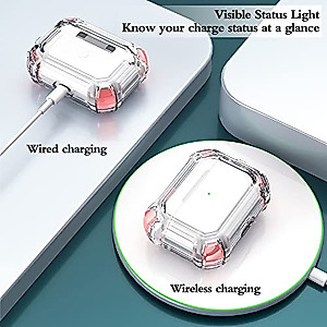 AnNengJing Custom Photo Name AirPods Pro Case with Keychain,Personalized Soft Clear TPU AirPods Pro Case Cover (Pink)