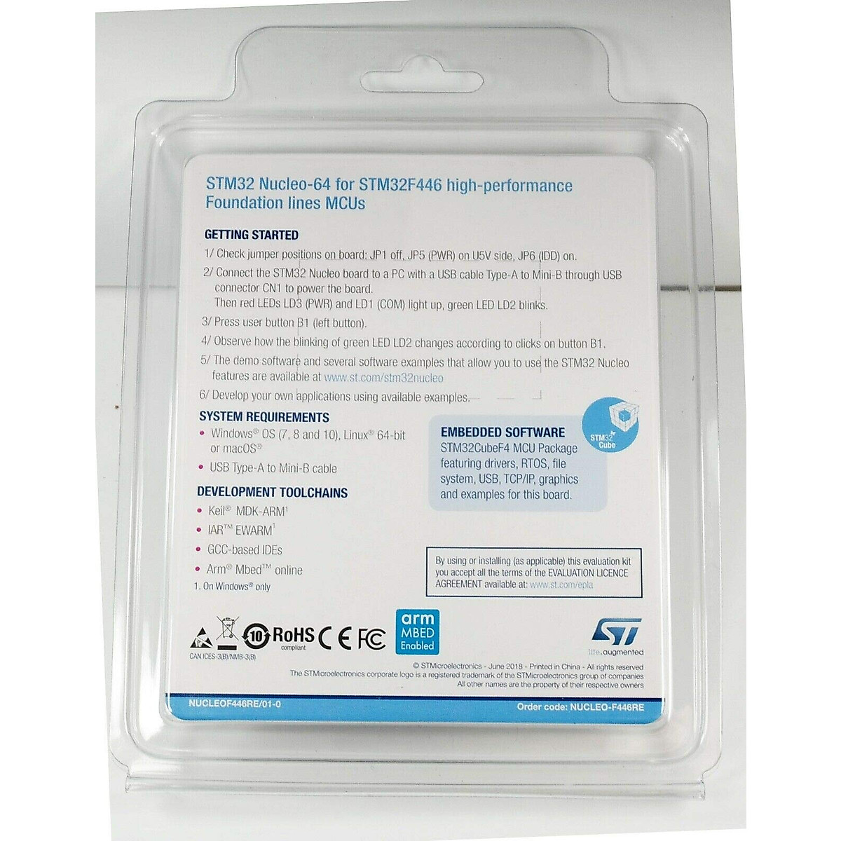 STMicroelectronics NUCLEO-F446RE STM32F446RET6 MCU STM32F4 NUCLEO Supports Arduino