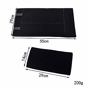 SCIKHEFT Portable Jewelry Roll Untangled Secure Necklace Travel Storage Bag Displays Holder 16 Chain (black PU and velvet)