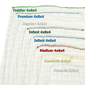 OsoCozy - Prefold Cloth Diapers (1 Dz) - Soft, Absorbent Durable Diaper Service Quality Prefolds. 100% Cotton - 12"x16", Fits 7-15 Lbs. - (Infant 4x8x4)