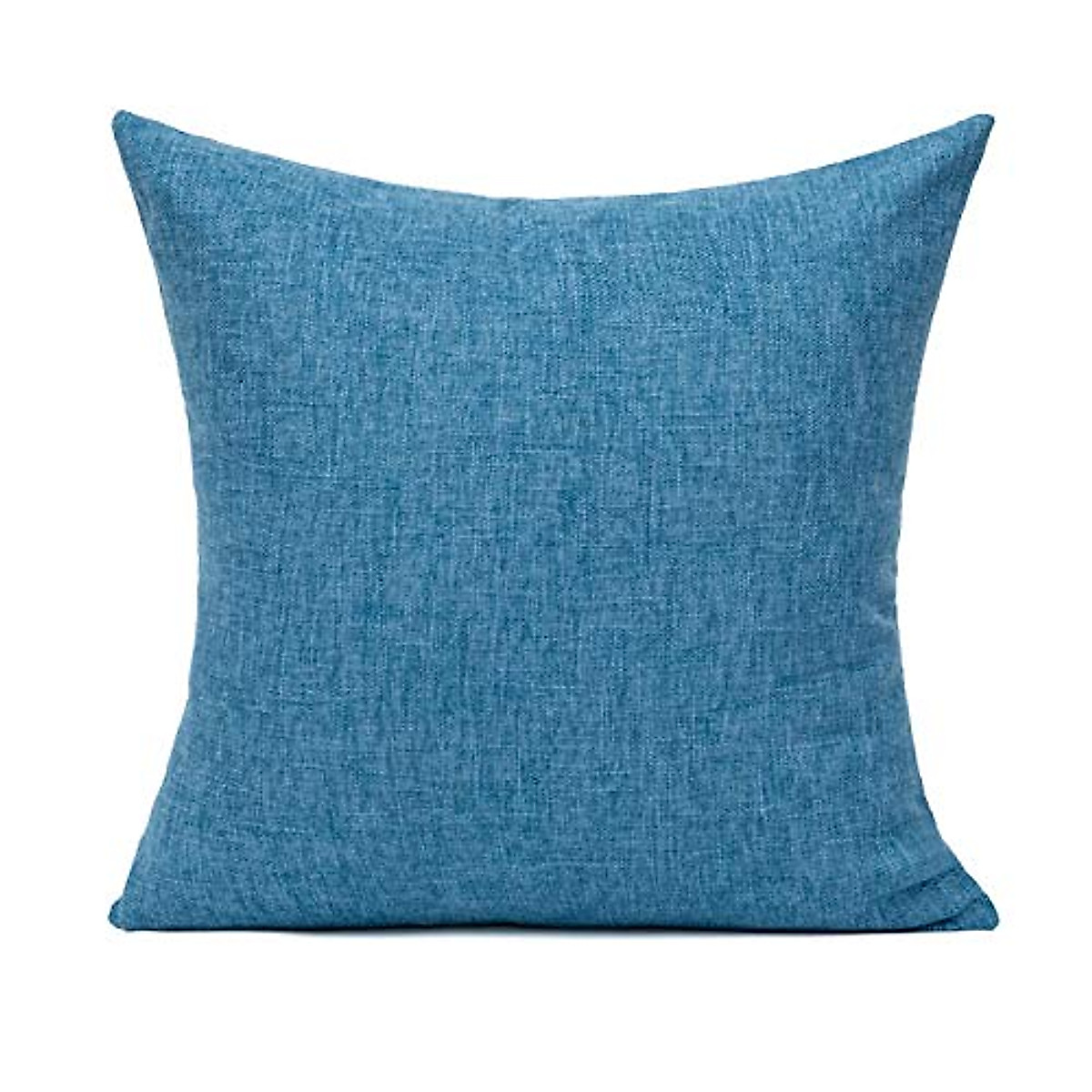 All Smiles Navy Blue Throw Pillow Covers for Outdoor Patio Furniture Deep Blue Accent Cushion Solid Burlap Pillowcases 16x16 for Sofa Couch Porch Sunbrella Set of 2